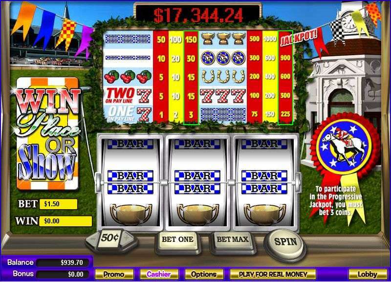 Win, Place or Show Classic Slot review from Wager gaming technology casinos