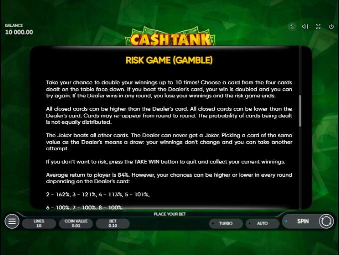 Cash Tank Slot By Endorphina » Review + Demo Game