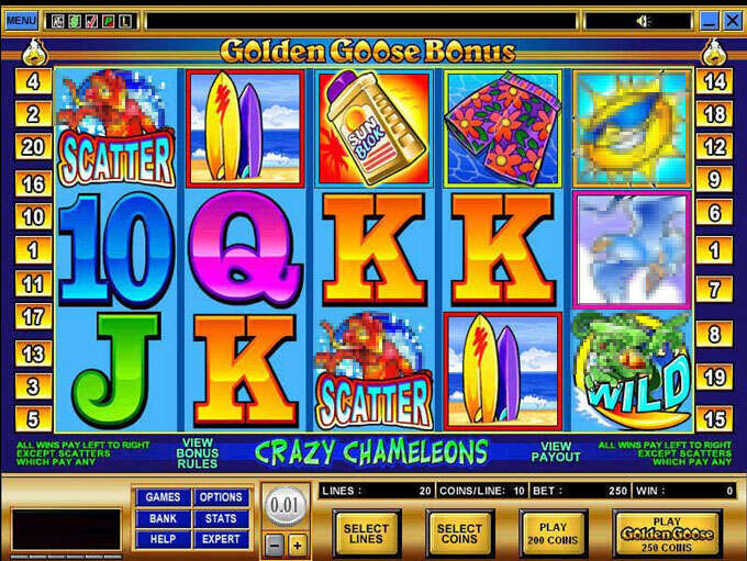 Golden Goose - Crazy Chameleons Slot review from MicroGaming