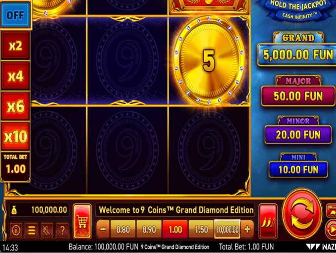 9 Coins Grand Diamond Edition Slot By Wazdan » Review + Demo Game