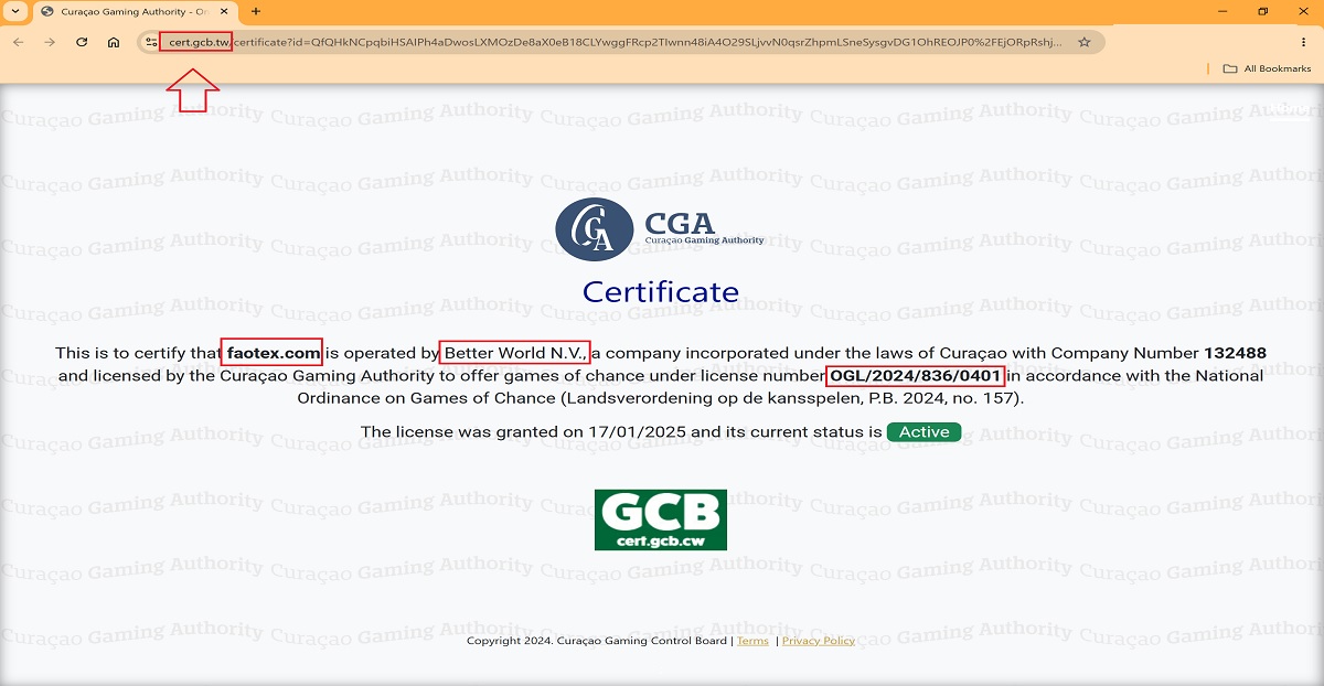 Fake Casino License Links Detected ᐈ .cw VS .tw Domains